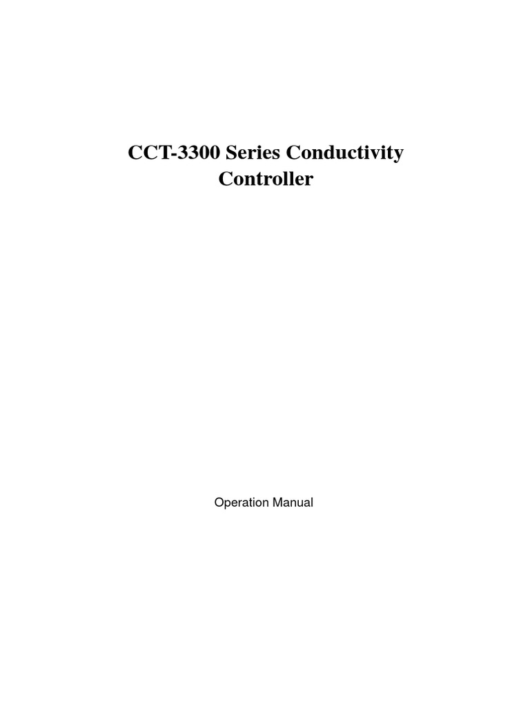 CCT 3000 Technical Sheet | PDF | Purified Water | Relay