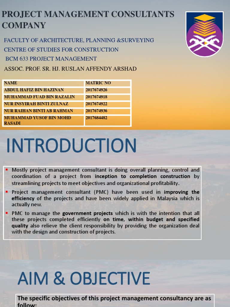 Project Management Consultant Presentation | PDF | Project Management ...