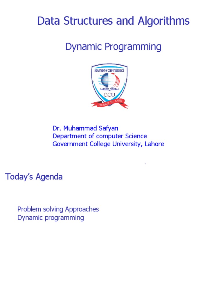 Lecture 4 Dynamic Programming | PDF | Dynamic Programming ...