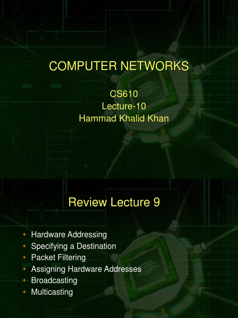 Computer Network - CS610 Power Point Slides Lecture 10 | PDF | Ethernet | Computer Network