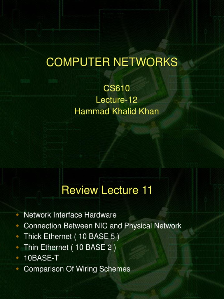 Computer Network - CS610 Power Point Slides Lecture 12 | PDF | Network ...