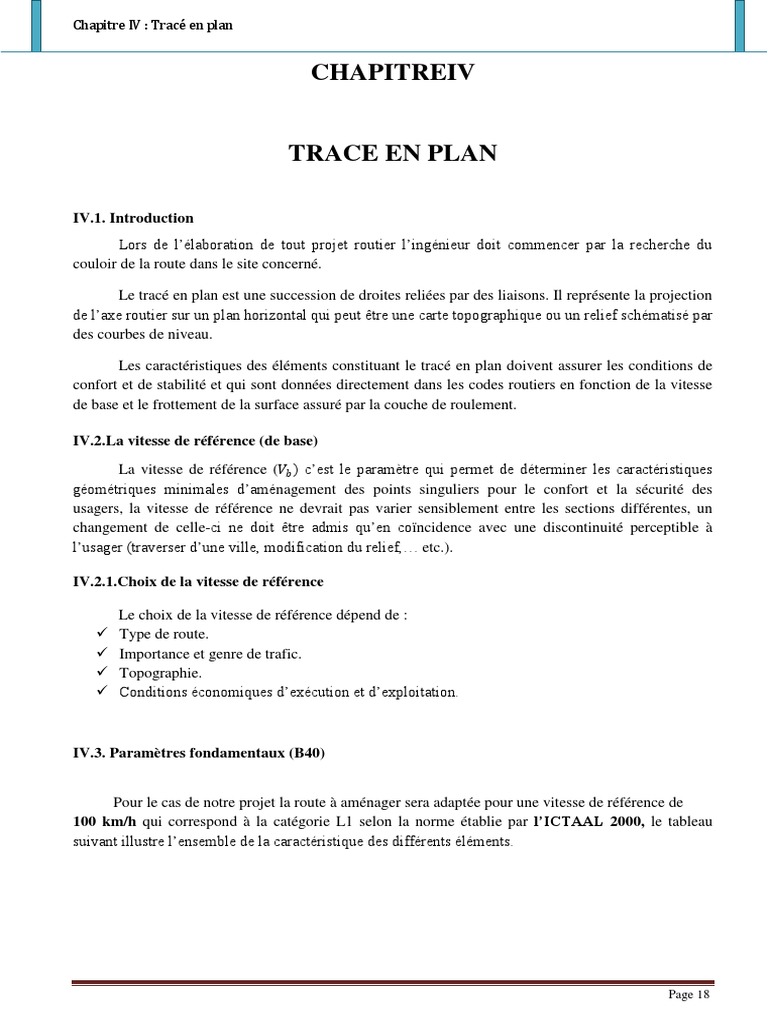 Tracé en plan : Normes et paramètres routiers | PDF | Cercle | Géométrie