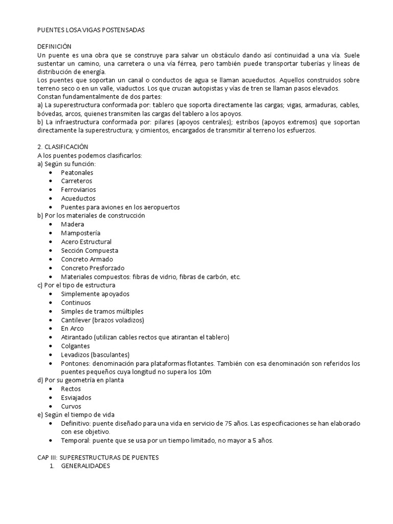 Puentes Losa Vigas Postensadas | PDF | Puente | Ingeniero civil