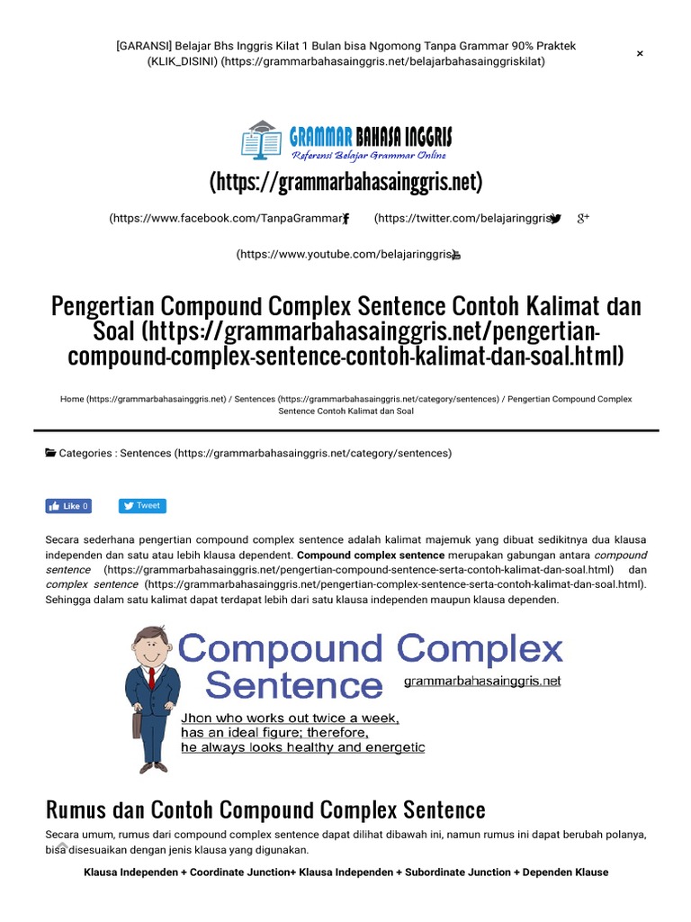 Pengertian Compound Complex Sentence Contoh Kalimat Dan Soal - Belajar ...