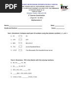 Math Exam For Grade 2 2q | PDF | Subtraction | Mathematics