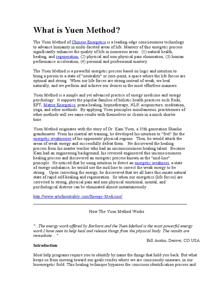 Discover How The Yuen Method Works To Heal Pain & Release Blocks | PDF ...