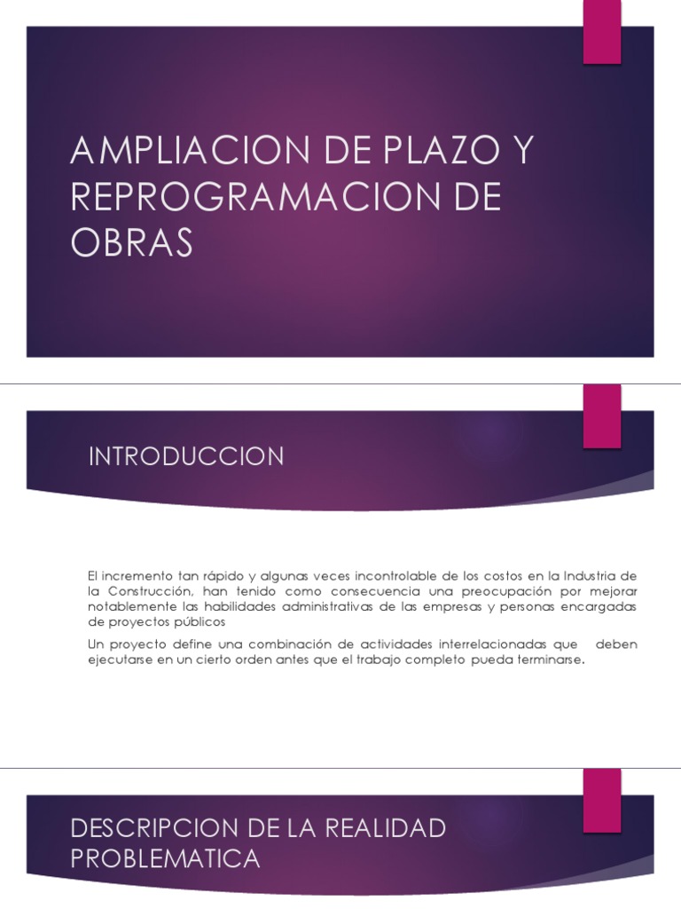 Ampliacion de Plazo y Reprogramacion de Obras | PDF | Planificación | Presupuesto
