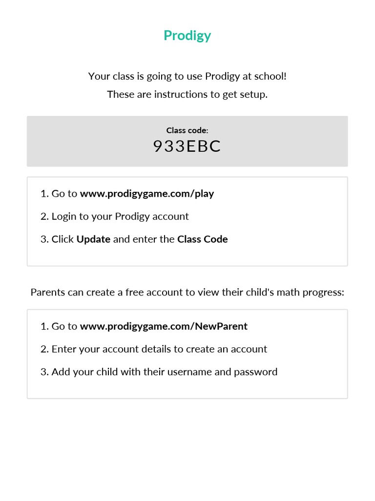 Prodigy Students Instructions 933EBC 1544724559 PDF | PDF