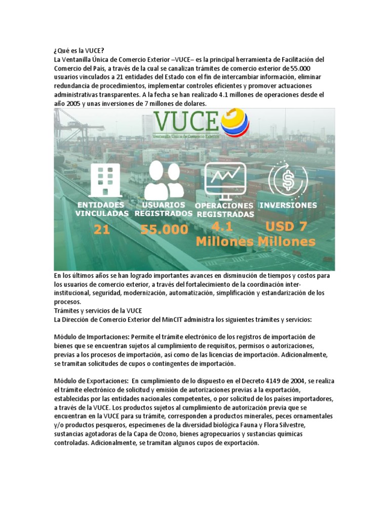 Qué Es La VUCE | PDF | Exportaciones | aduana