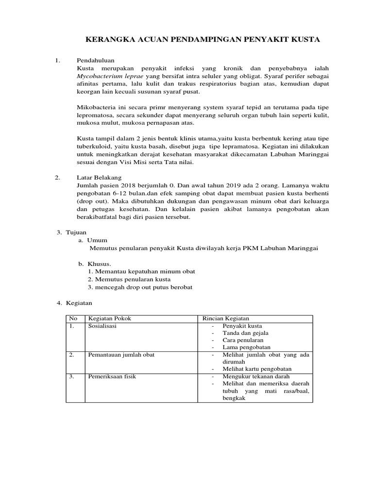 KAK Pendampingan Pesien Kusta | PDF | Pengembangan Diri | Sains & Matematika