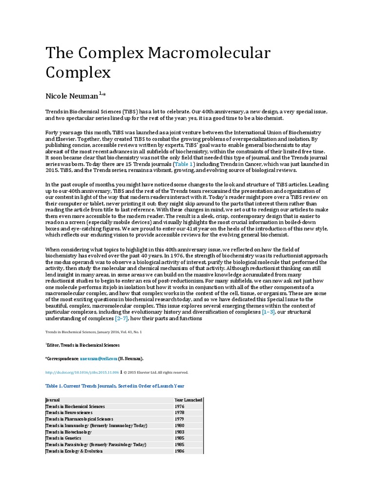 The Complex Macromolecular Complex | PDF | Biochemistry | Chemistry