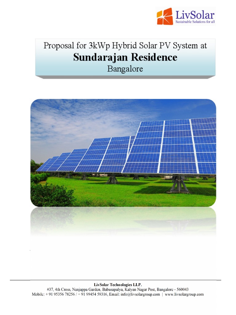 3kW Solar Power System Proposal | PDF | Photovoltaic System | Solar Power