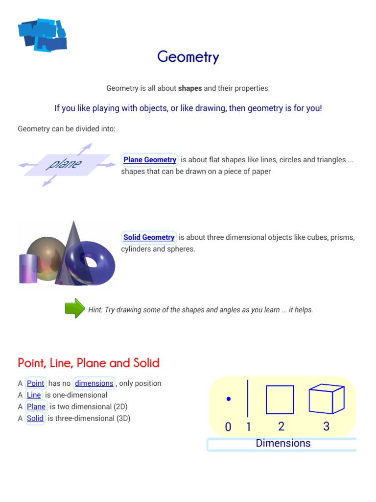 Plane: Geometry | PDF | Area | Angle