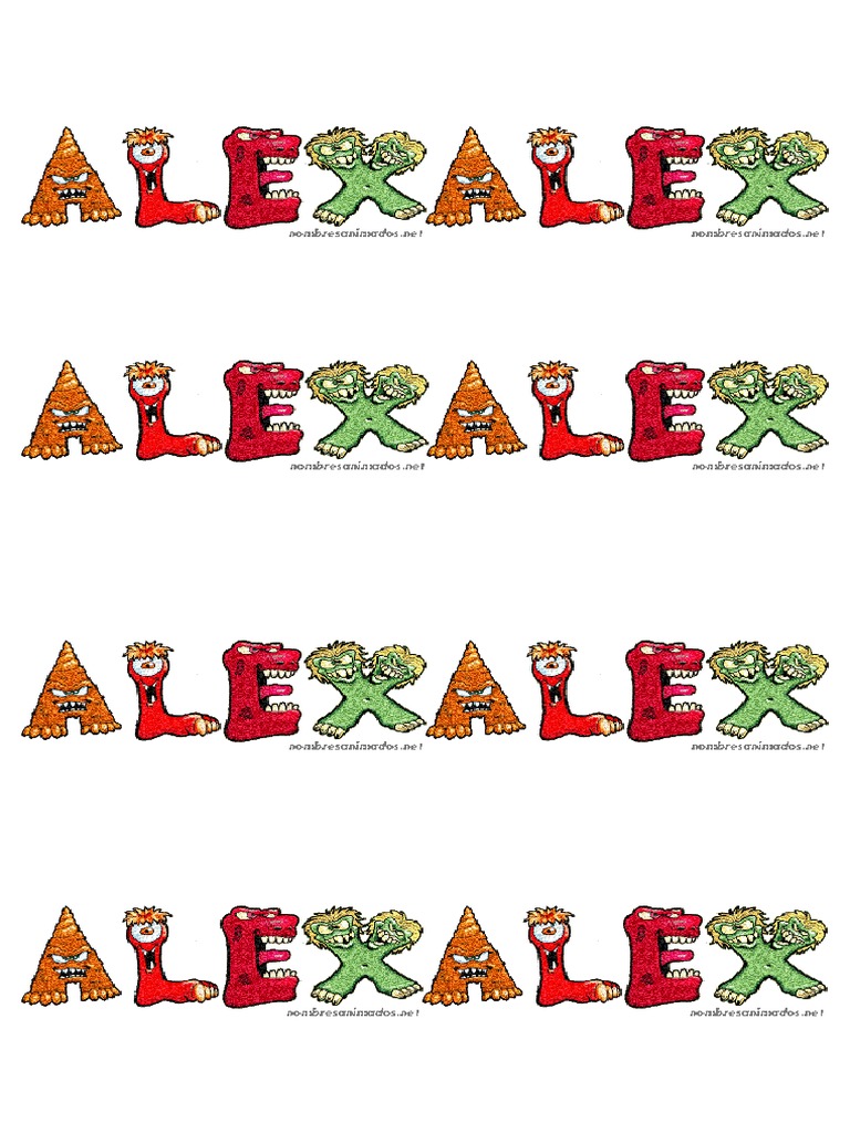 Nombre Alex para Imprimir | PDF