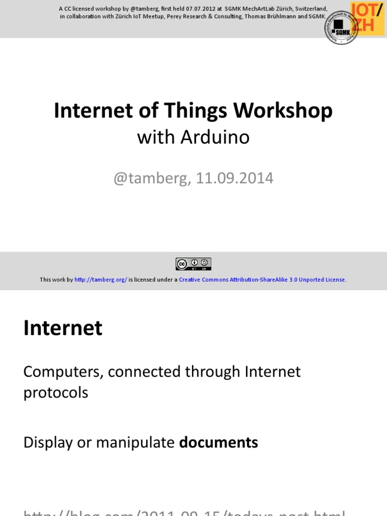 Internet of Things Workshop: With Arduino | PDF | Representational ...