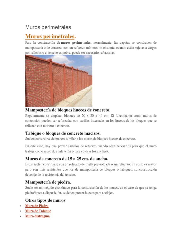 Muros Perimetrales | PDF
