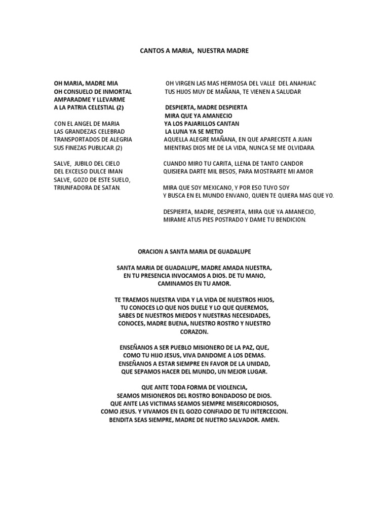 Cantos A Maria | PDF | María, madre de Jesús | Amor