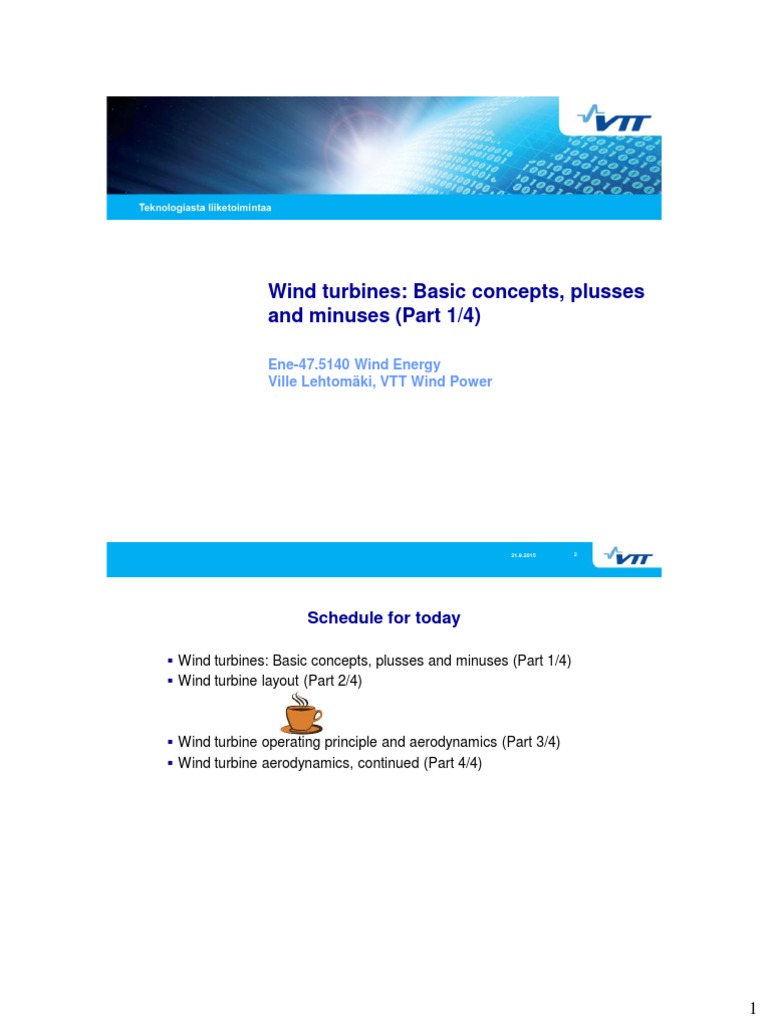 Wind Turbines: Basic Concepts, Plusses and Minuses (Part 1/4) | PDF ...