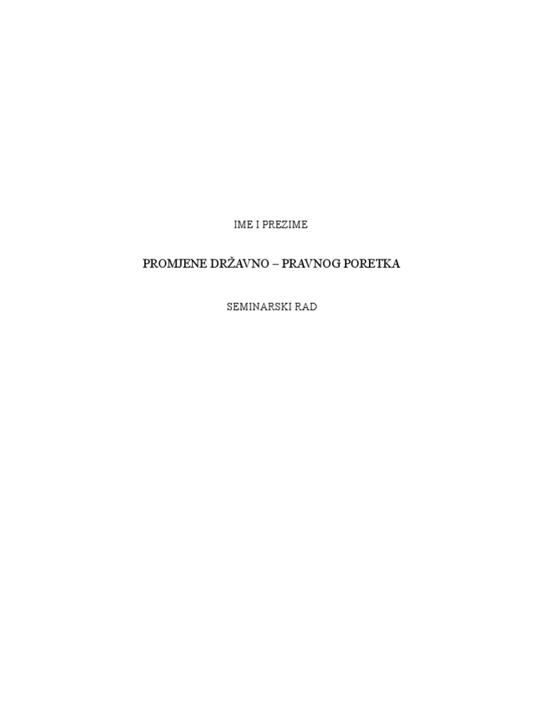 Promjene Državno-Pravnog Poretka | PDF