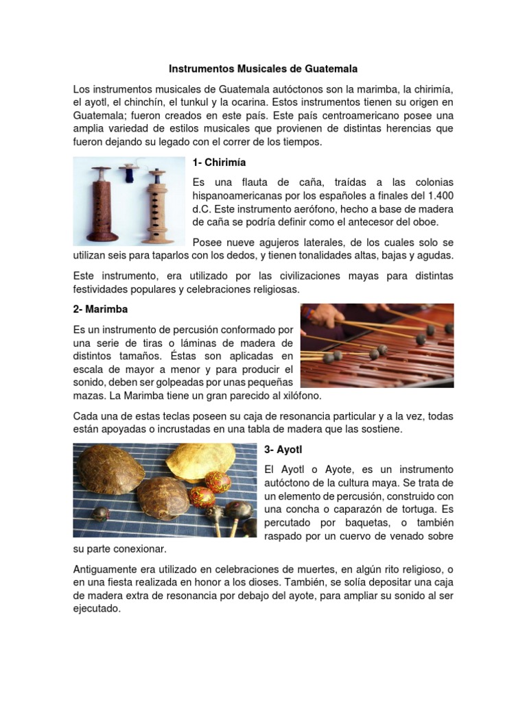Instrumentos Musicales de Guatemala | PDF | Instrumentos musicales ...
