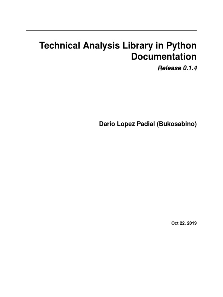 Technical Analysis Library in Python | PDF | Economic Forecasting ...