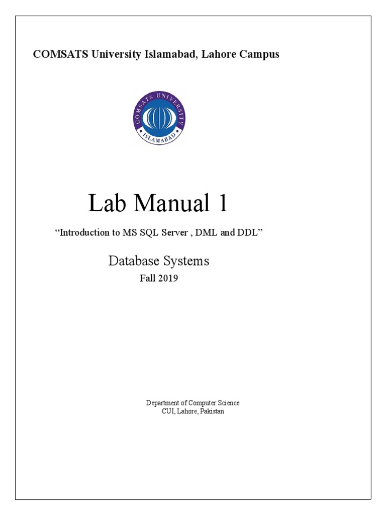 Lab Manual | PDF | Microsoft Sql Server | Table (Database)
