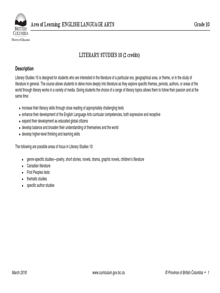 En English-language-Arts 10 Literary-Studies Elab | PDF | Narrative ...