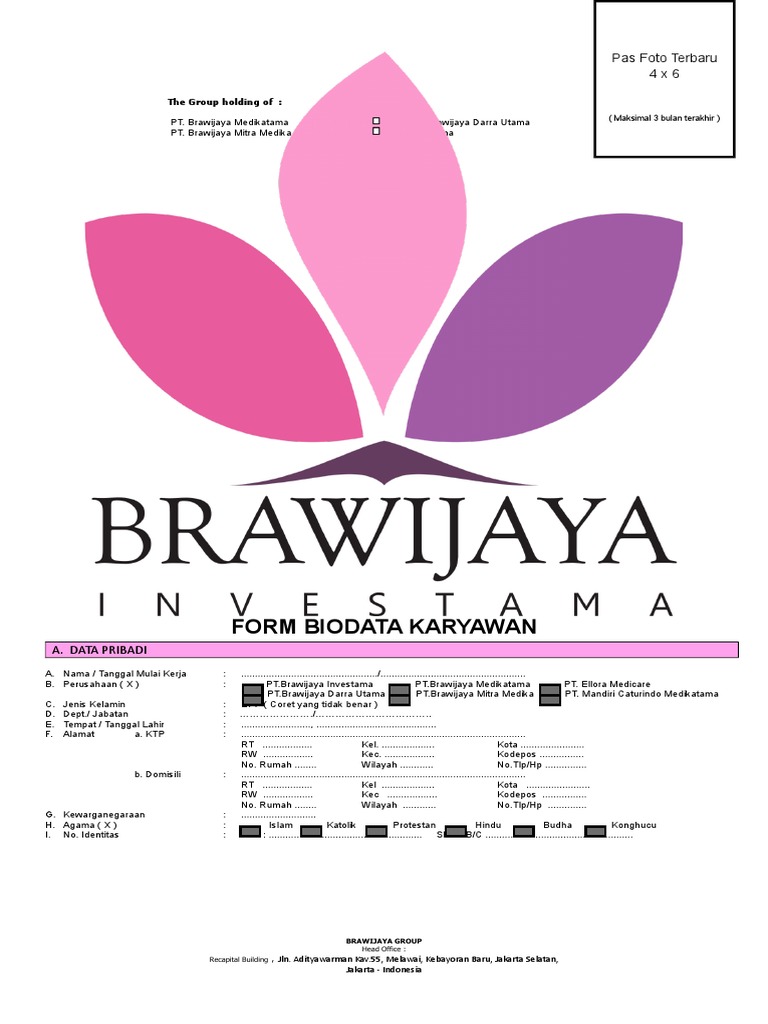 Form Biodata Karyawan | PDF