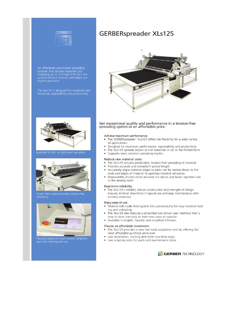 Gerber Spreader 125s | PDF