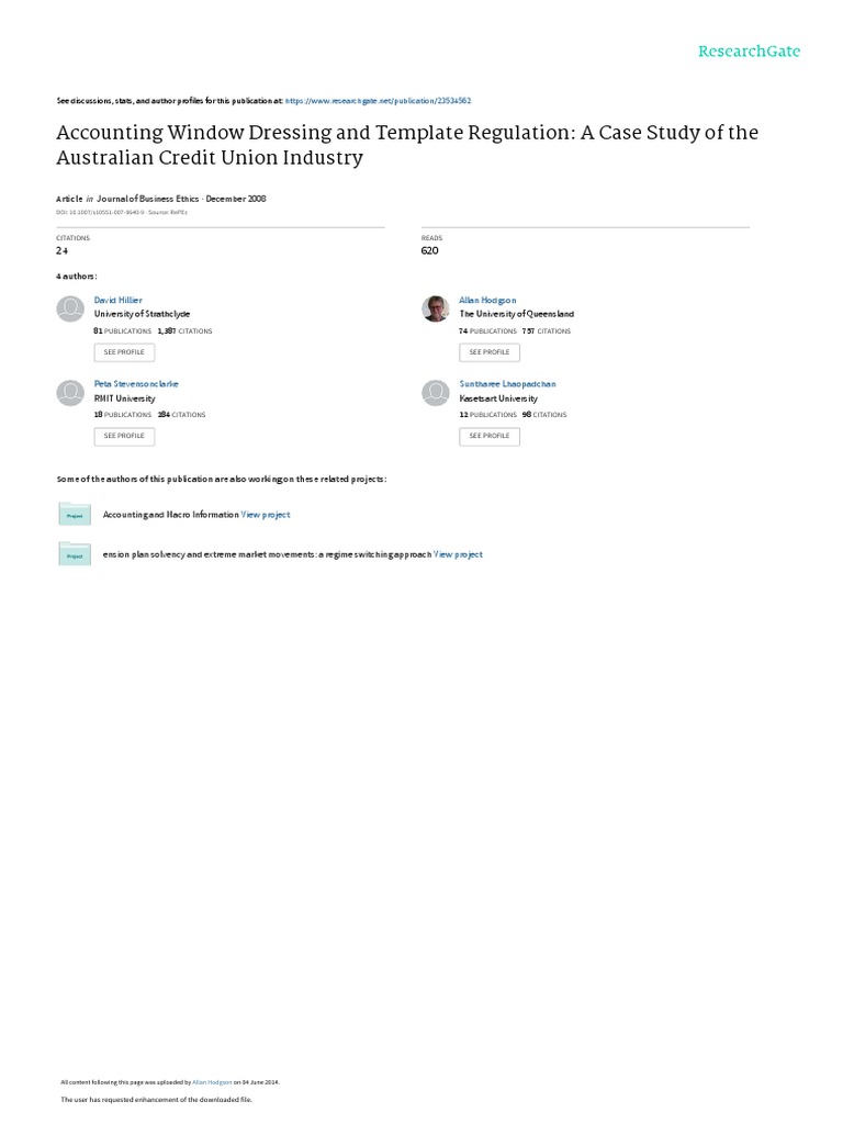 Accounting Window Dressing and Template Regulation: A Case Study of The ...