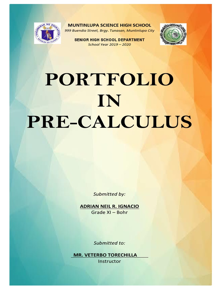 Portfolio IN Pre-Calculus: Muntinlupa Science High School | PDF
