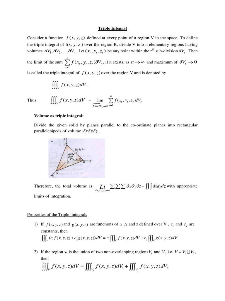 Calculate Volume Using Triple Integrals | PDF | Sphere | Volume