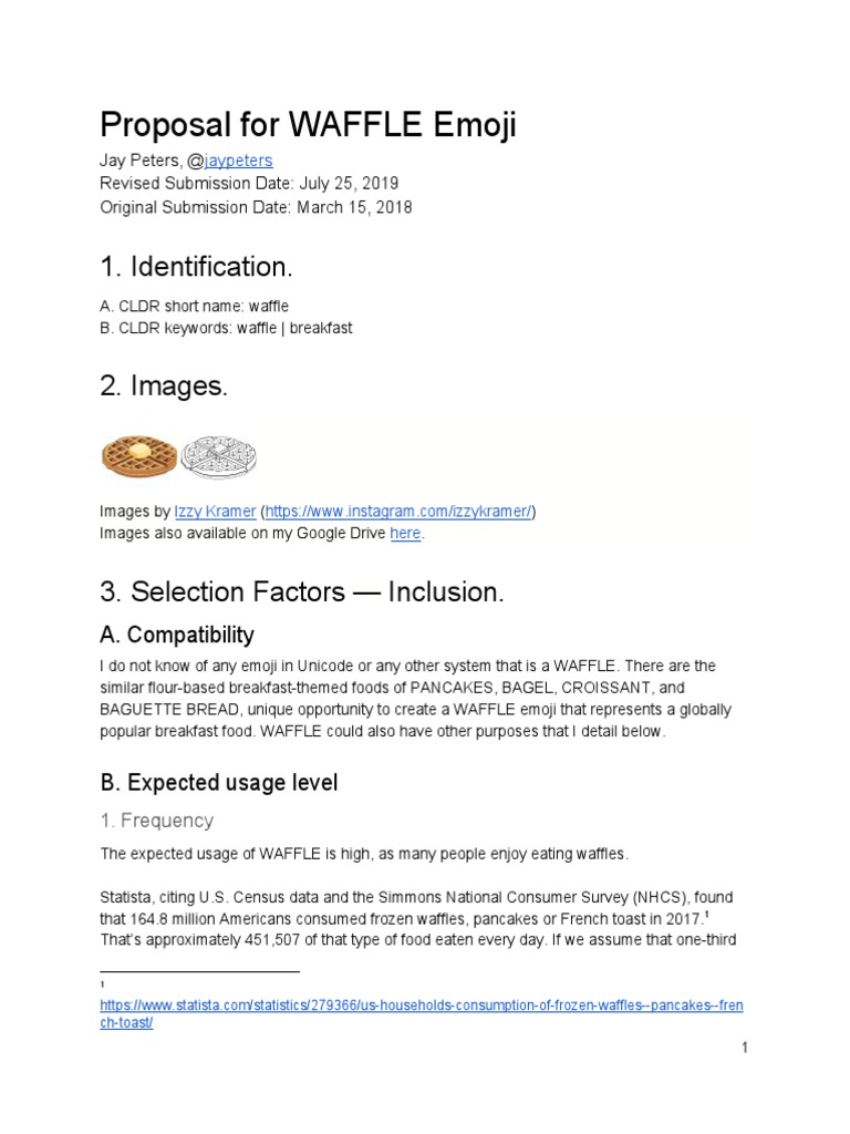 Waffle Emoji Proposal | PDF | Batter (Cooking) | Waffle