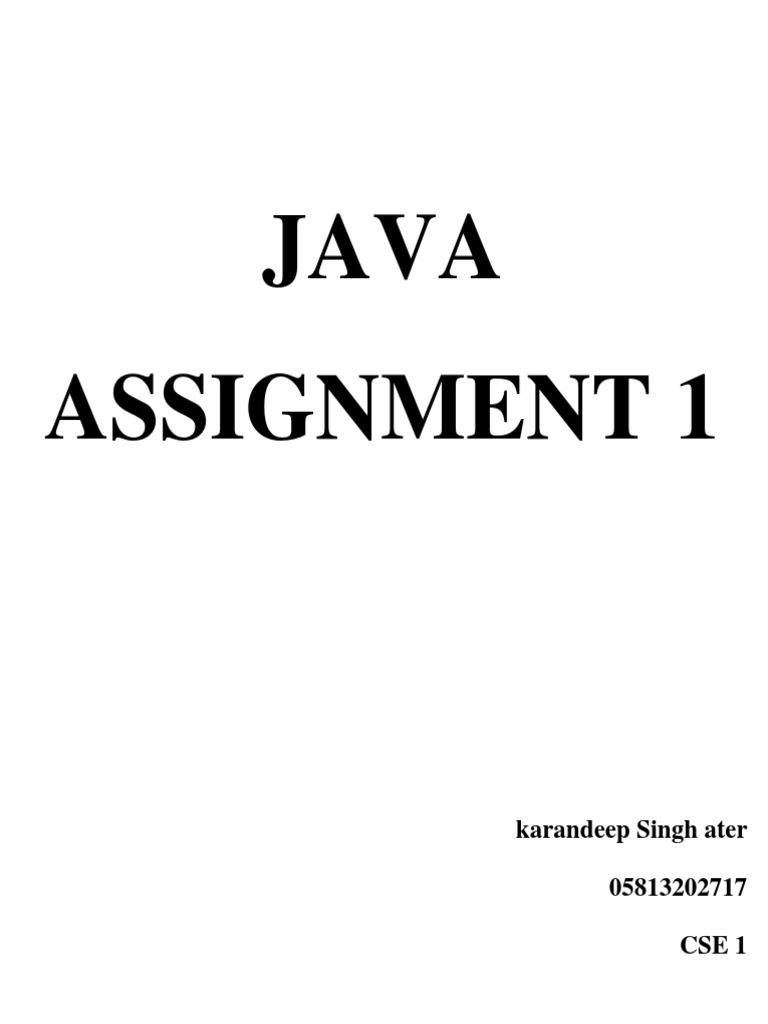 Java Assignment Pdf Java Virtual Machine Java Programming Language 
