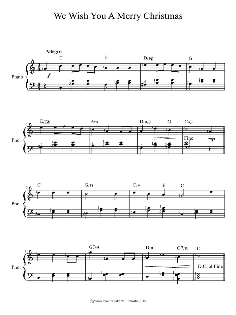 We Wish You A Merry Christmas (Easy) | PDF | Christmas Music ...
