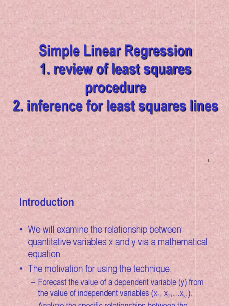 Simple Lin Regress Inference | PDF | Errors And Residuals | Regression Analysis