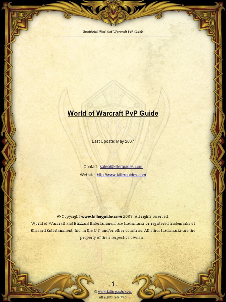 Unofficial World Of Warcraft Pvp Guide Pdf World Of Warcraft