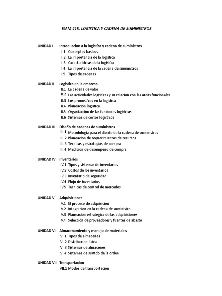 Programa ISAM 415 | PDF