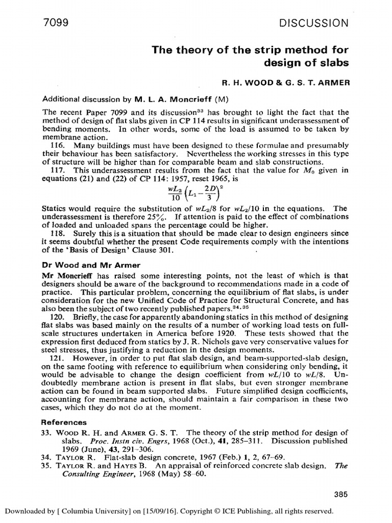 7099 Discussion: The Theory of The Strip Method For Design | PDF ...