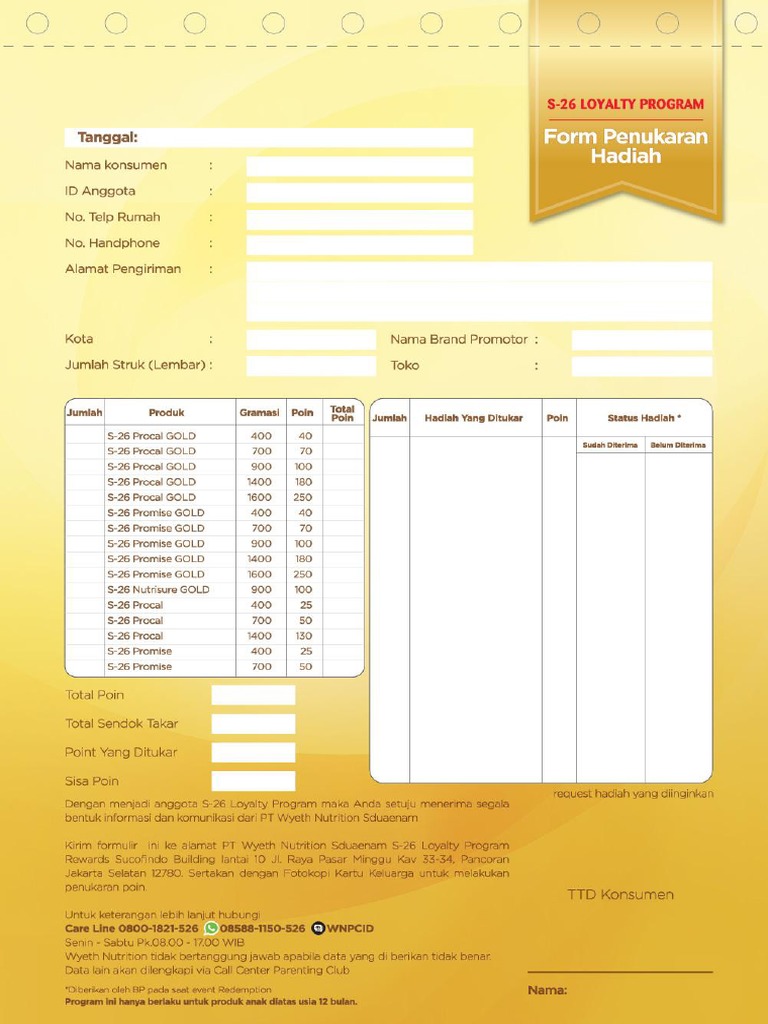 Form Penukaran Hadiah PDF | PDF