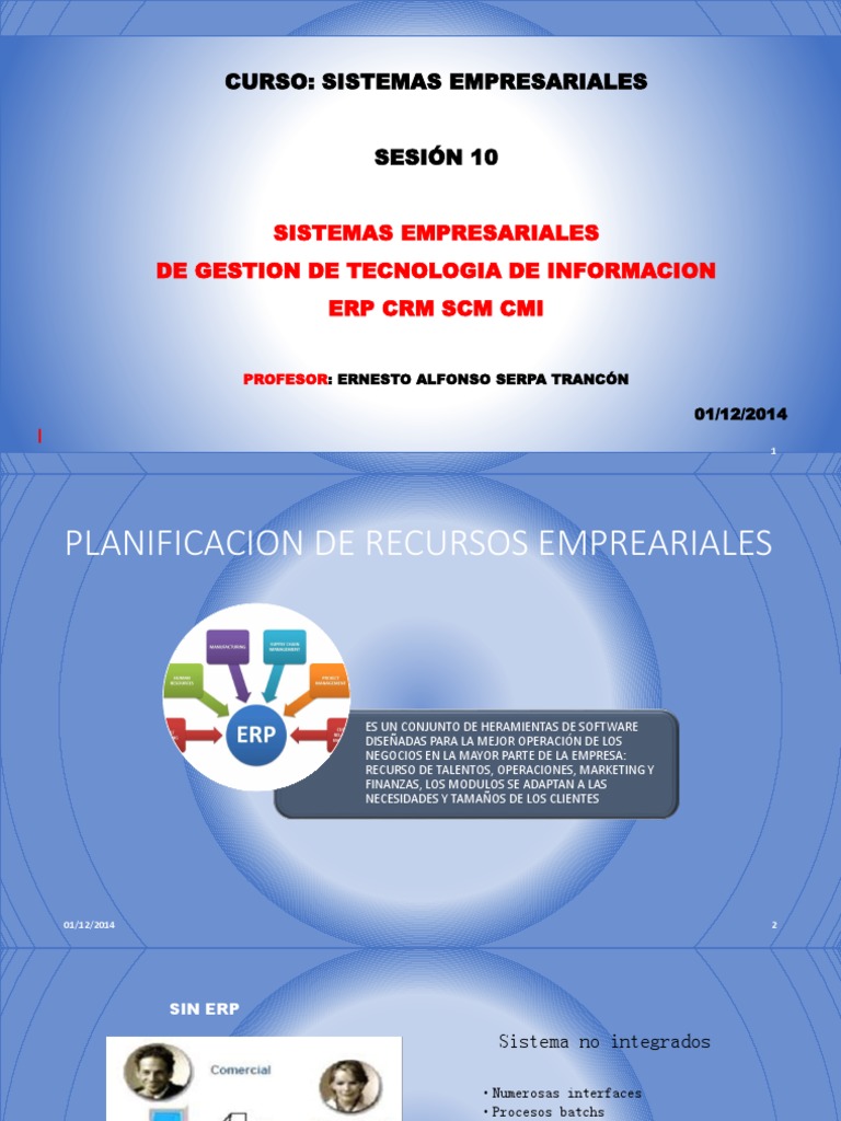 Sesión 10 - Sistemas Empresariales de GTI ERP CRM SCM CMI | PDF ...