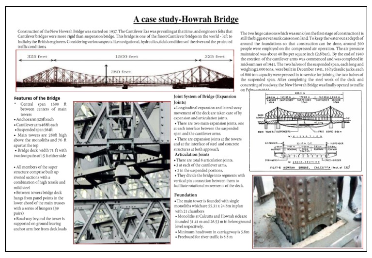 A Case Study-Howrah Bridge: Features of The Bridge | PDF