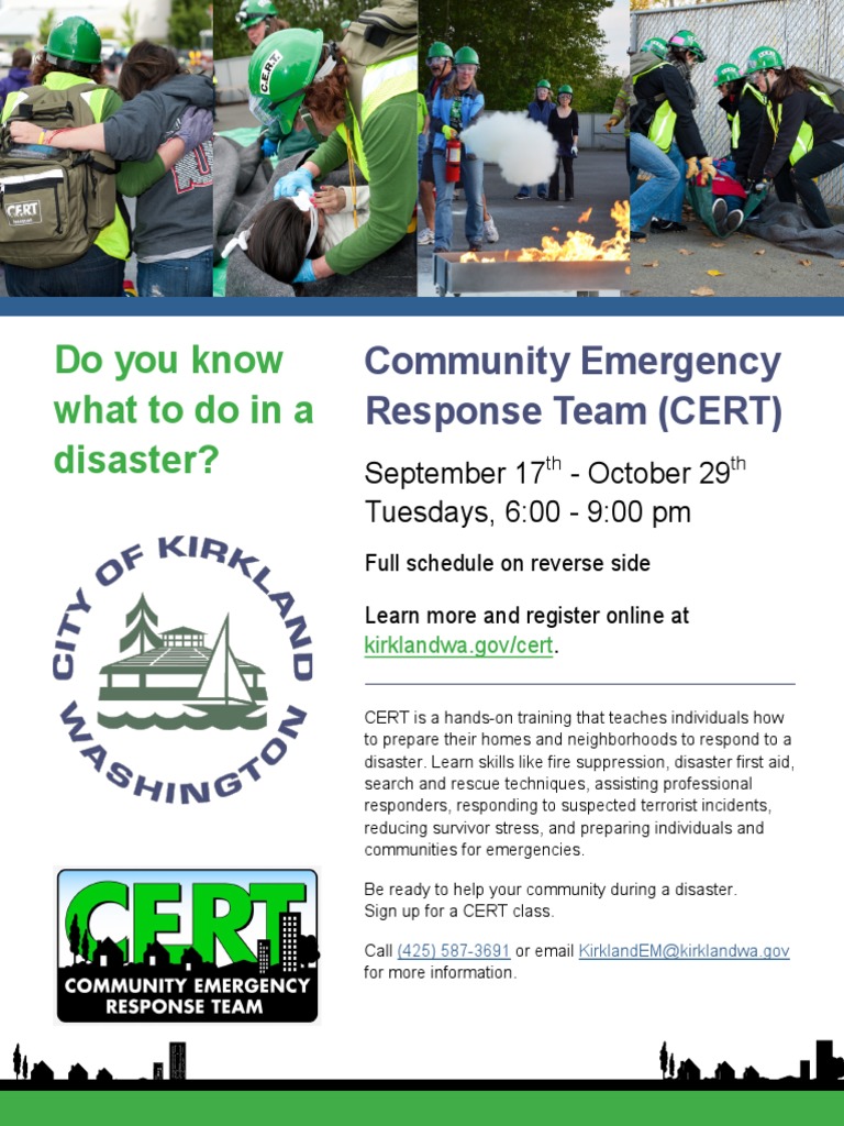 2019 CERT Class Schedule | PDF | Emergency | Emergency Management