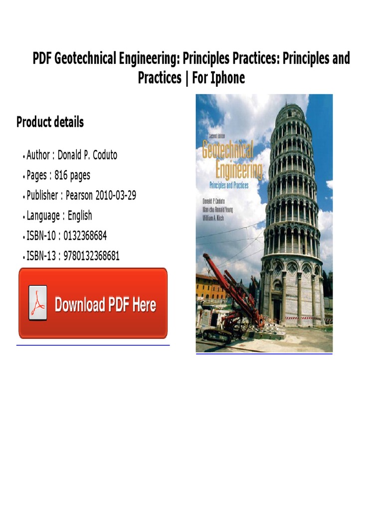 PDF Geotechnical Engineering: Principles Practices: Principles and ...