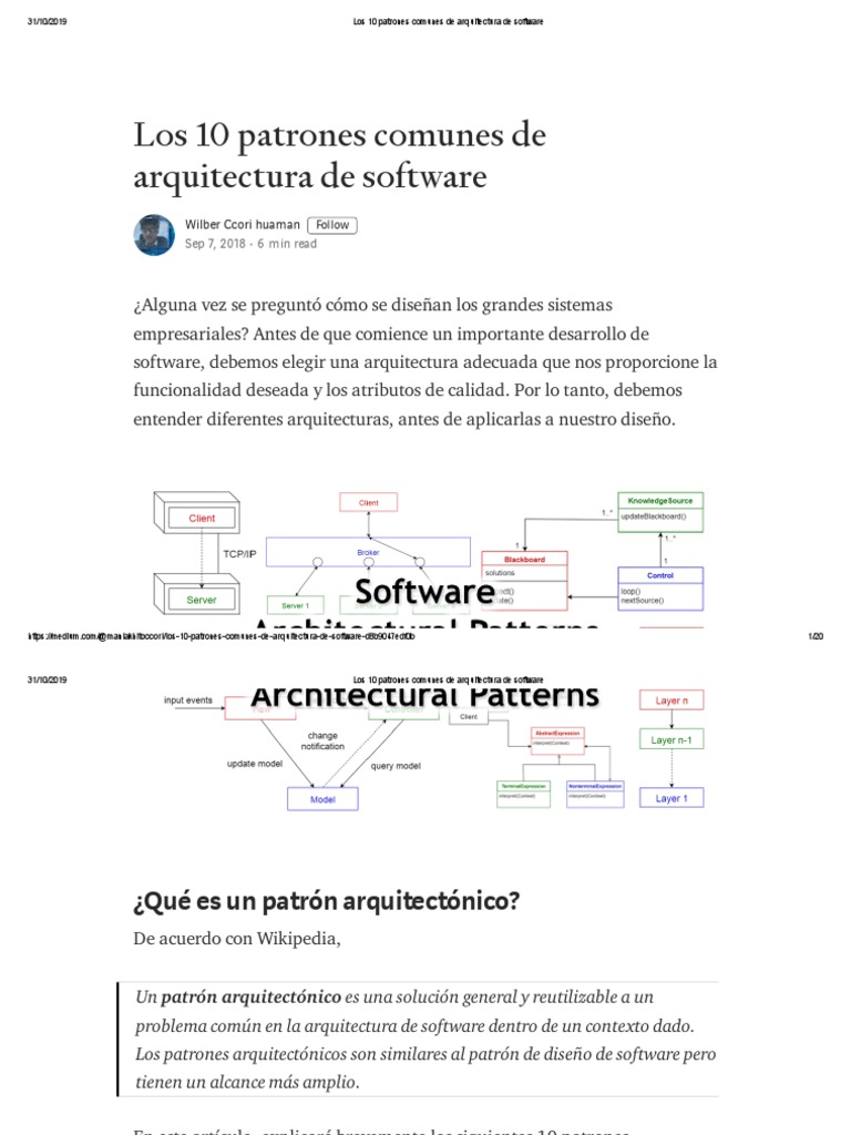 Los 10 Patrones Comunes de Arquitectura de Software | PDF | Modelo ...
