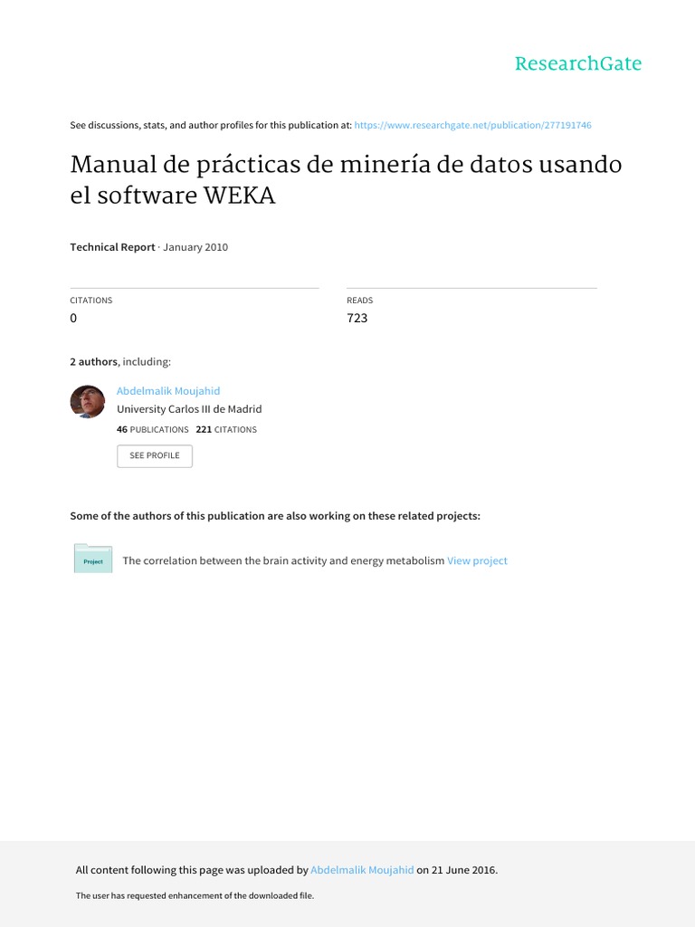 Manual de Practicas de Mineria de Datos Usando WEKA | PDF | Muestreo (Estadísticas) | Áreas de ...