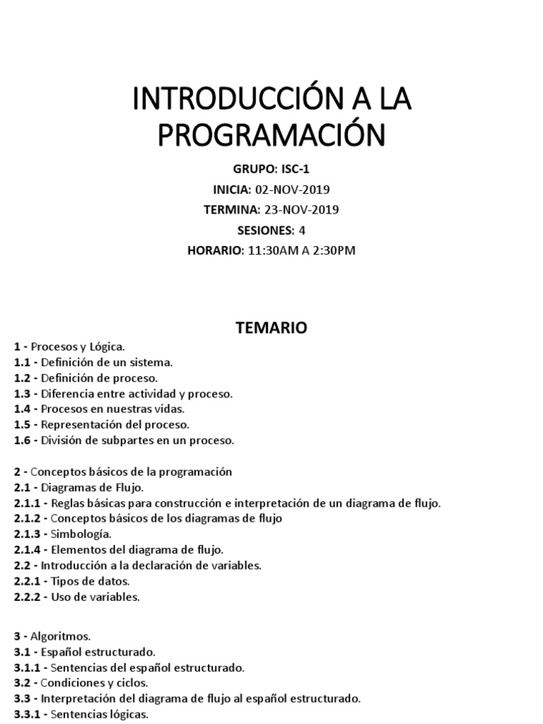 Introducción A La Programación | Lenguaje de programación | Lenguaje ...