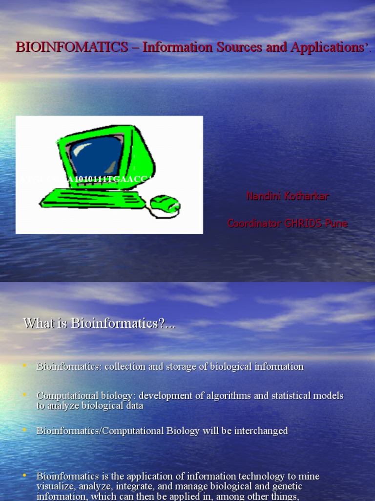 BIOINFOMATICS - Information Sources and Applications | PDF ...