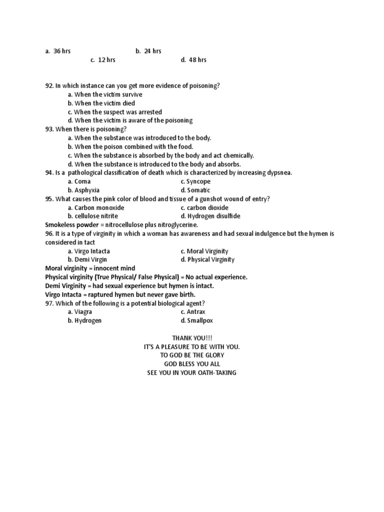 Forensic Science Quiz Questions | PDF