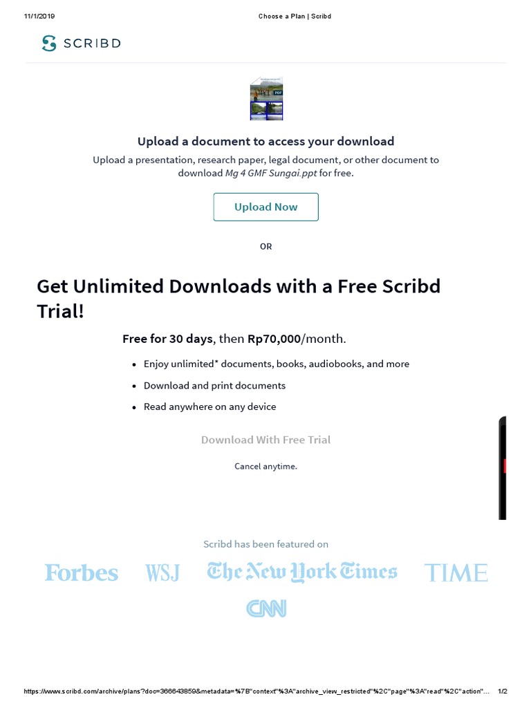 Get Unlimited Downloads With A Free Scribd Trial!: Upload A Document To Access Your Download | PDF